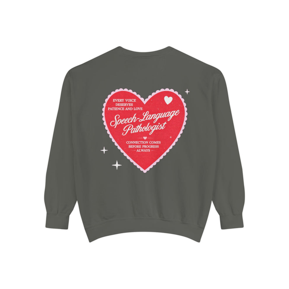 SLP Heart Patch Comfort Colors Sweatshirt | Front and Back Print ...